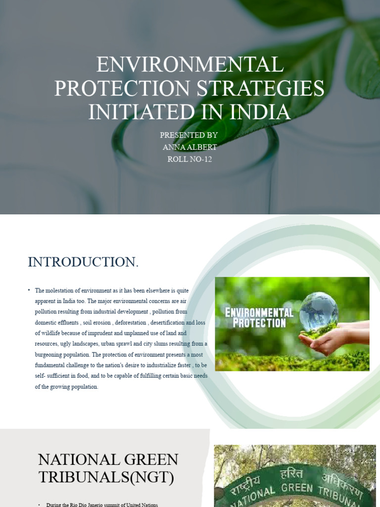 Environmental Protection Strategies Initiated in India | PDF | Natural ...