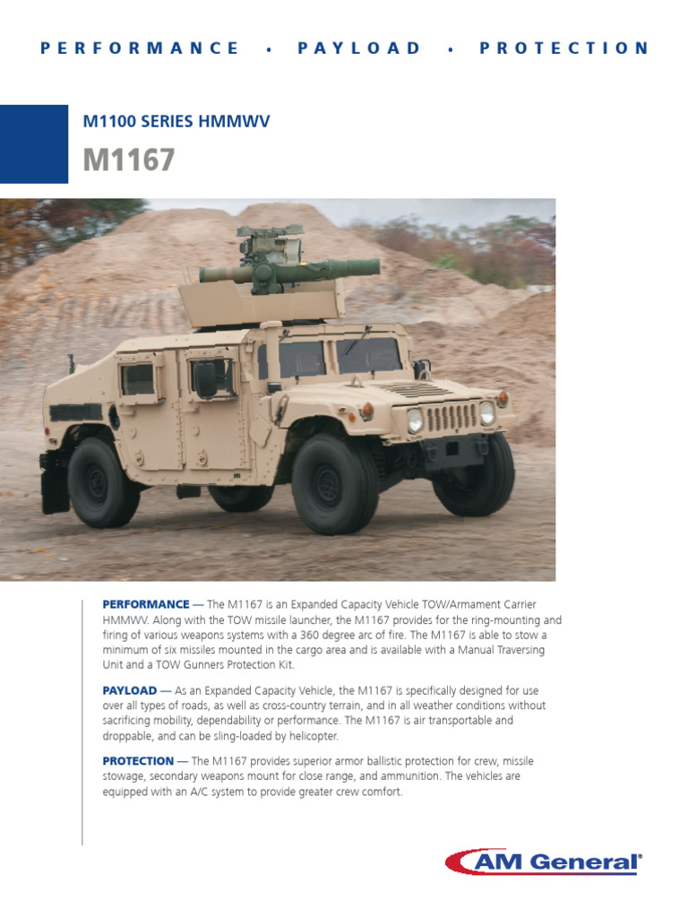 M1100 Series HMMWV: Performance Payload Protection | PDF | Humvee | Vehicle Technology