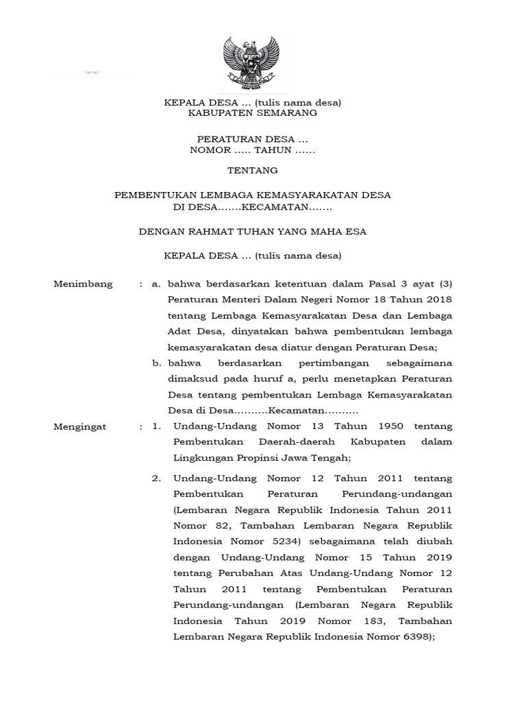 CONTOH DRAFT PERDES LKD Edit | PDF | Griya & Taman