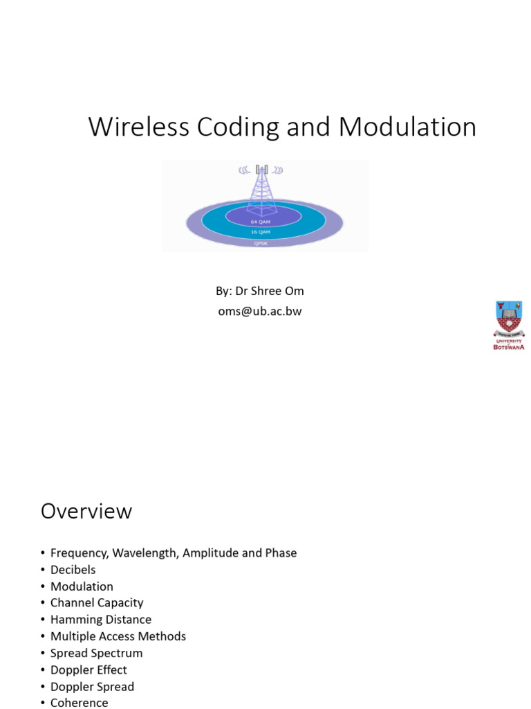 CSI464 - Mobile Computing - L3 - Wireless Coding and Modulation | PDF | Decibel | Channel Access ...