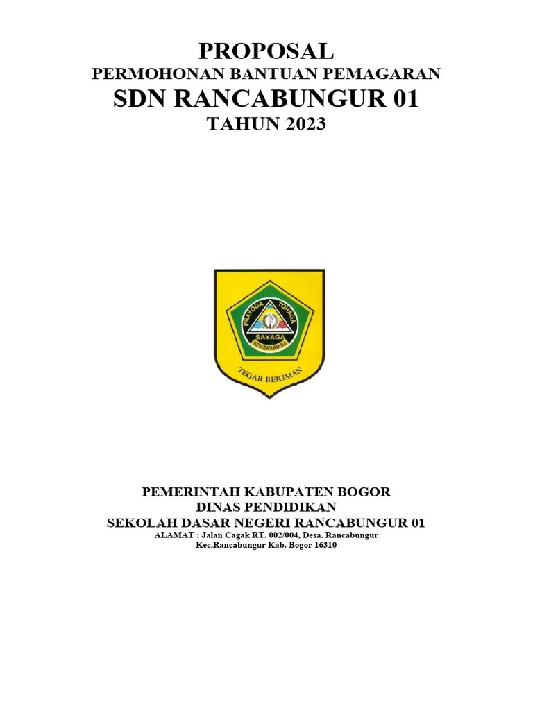 PROPOSAL Pemagaran RCB 01 OK | PDF