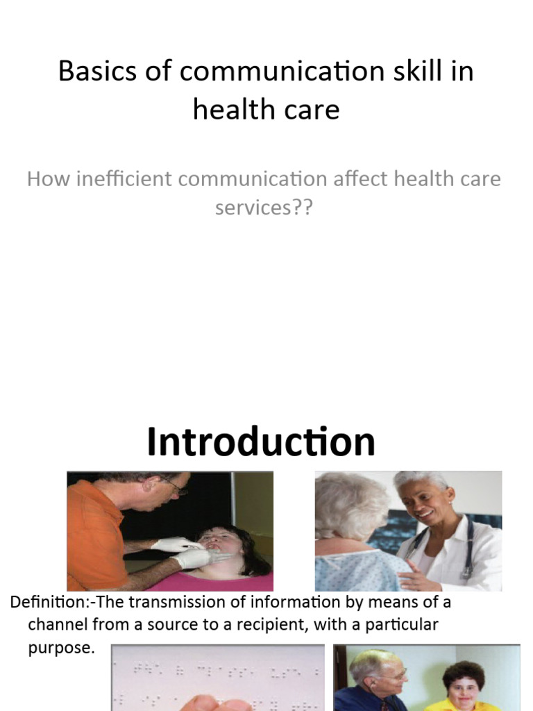 Effective Communication in Healthcare | PDF | Communication | Nonverbal ...