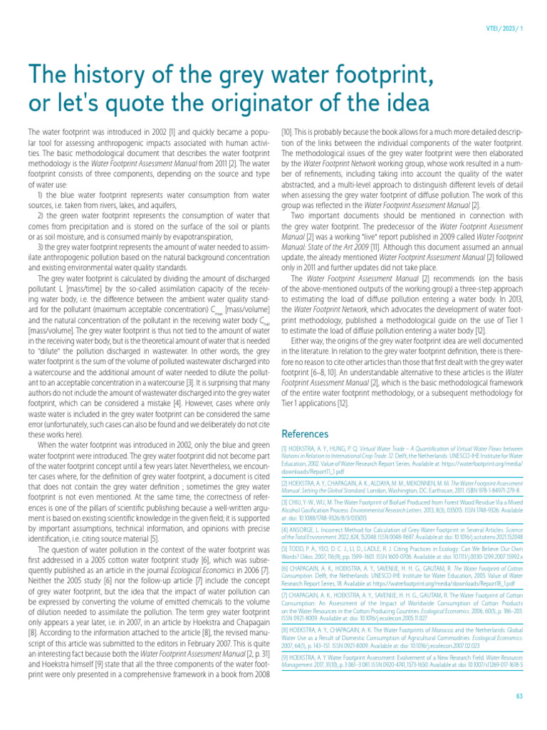 The Grey Water Footprint | PDF | Water | Earth Sciences