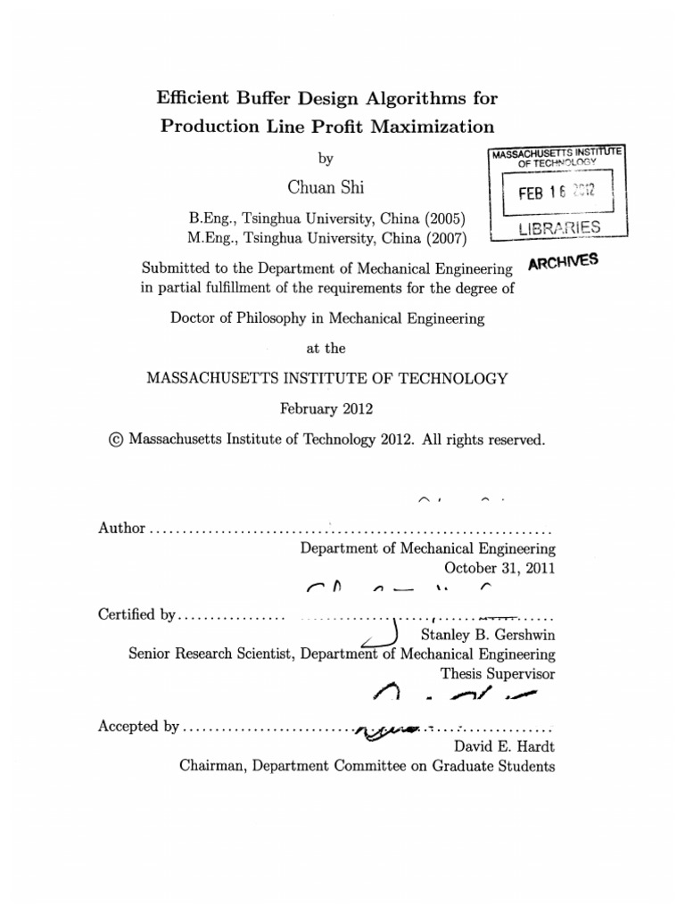 Efficient Buffer Design Algorithms For Production Line Profit Maximization | PDF | Mathematical ...