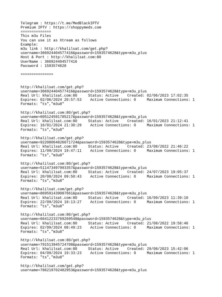 +60 Hits_XtreamCodes_m3uLinks | PDF | Hypertext | Internet Standards
