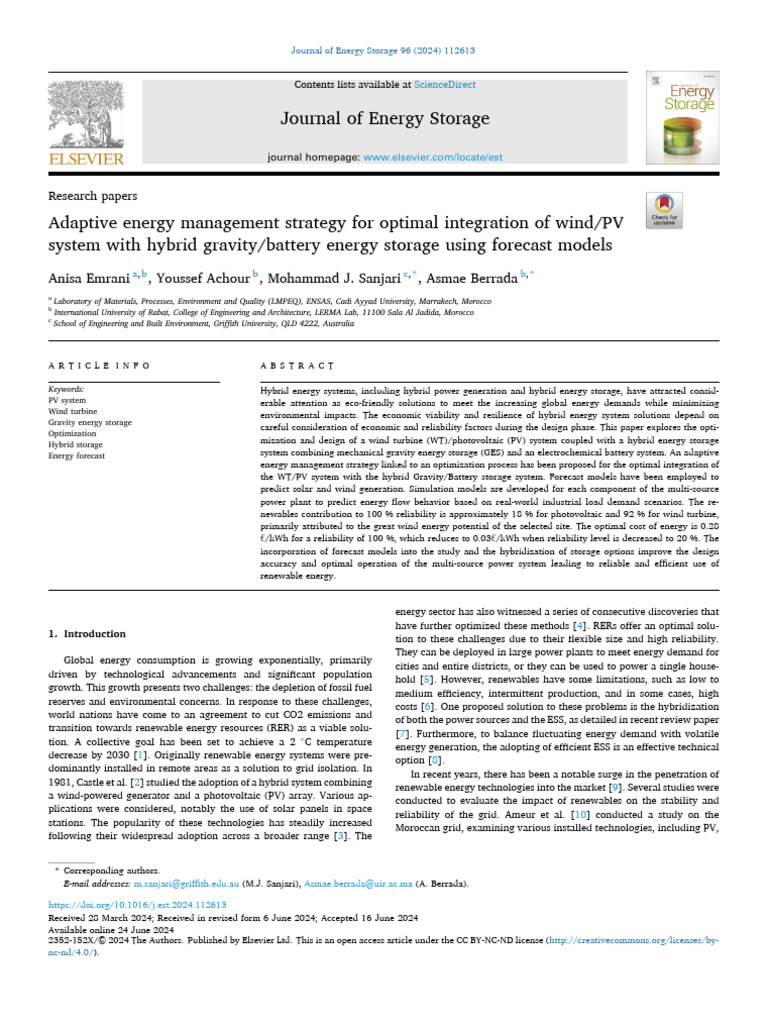 Adaptive Energy Management for Hybrid Systems | PDF | Photovoltaics | Energy Storage