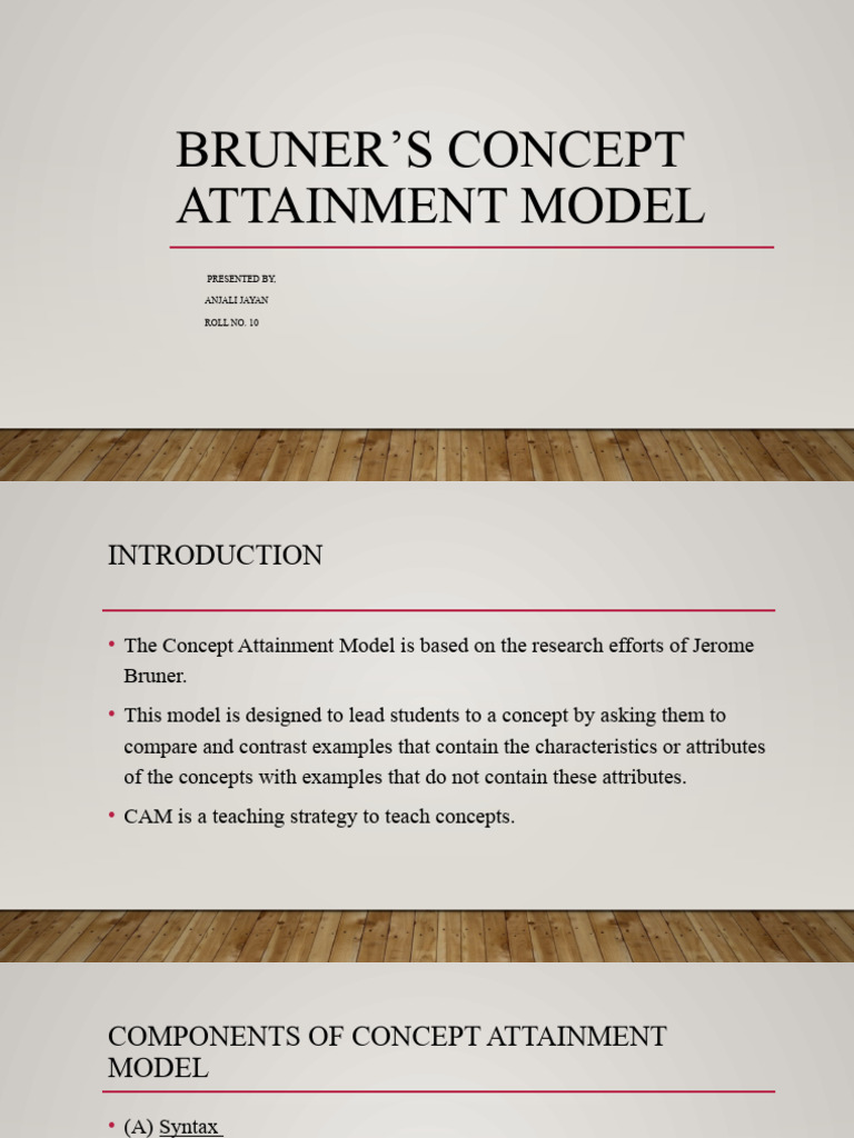 Bruner Concept Attainment Model | PDF | Concept | Reason
