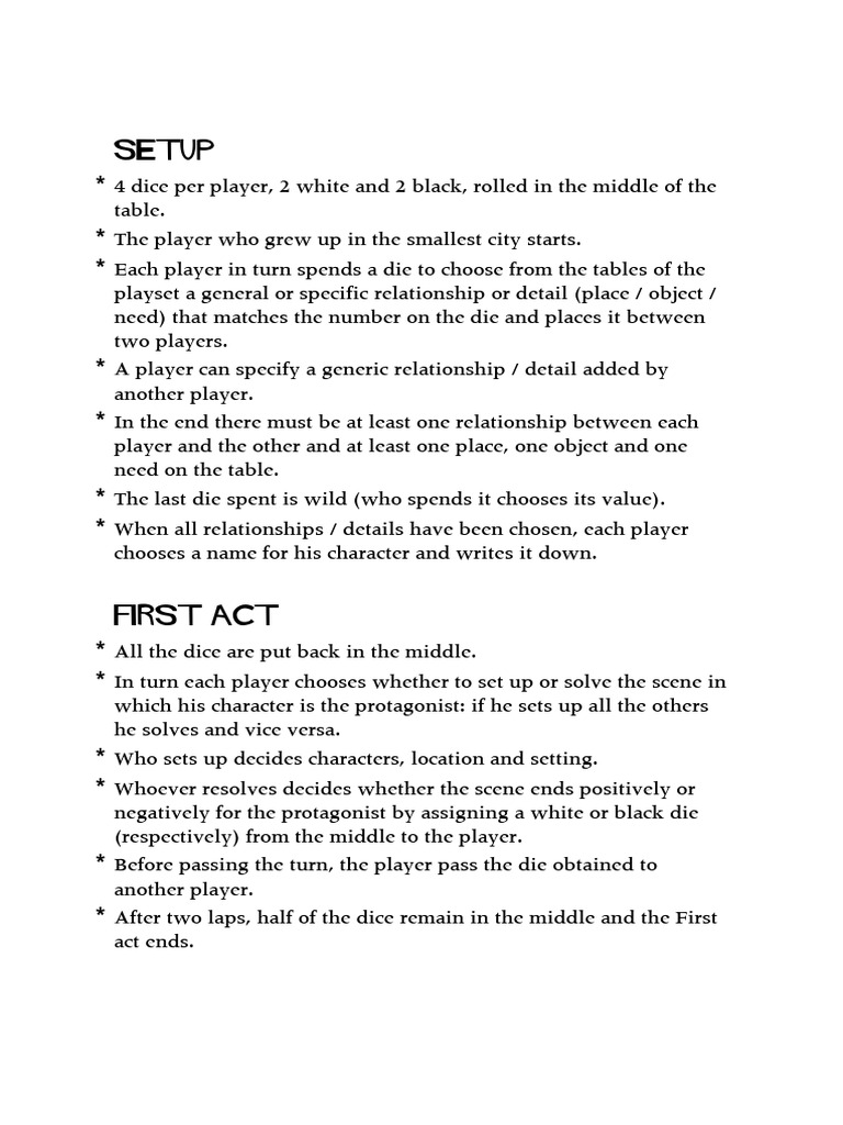 Fiasco Cheat Sheet Eng | Download Free PDF | Gaming | Tabletop Games