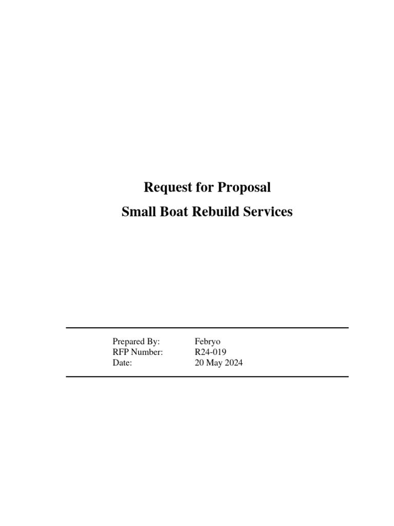 R24-019 Small Boat Rebuild Services | PDF | Indemnity | Request For ...