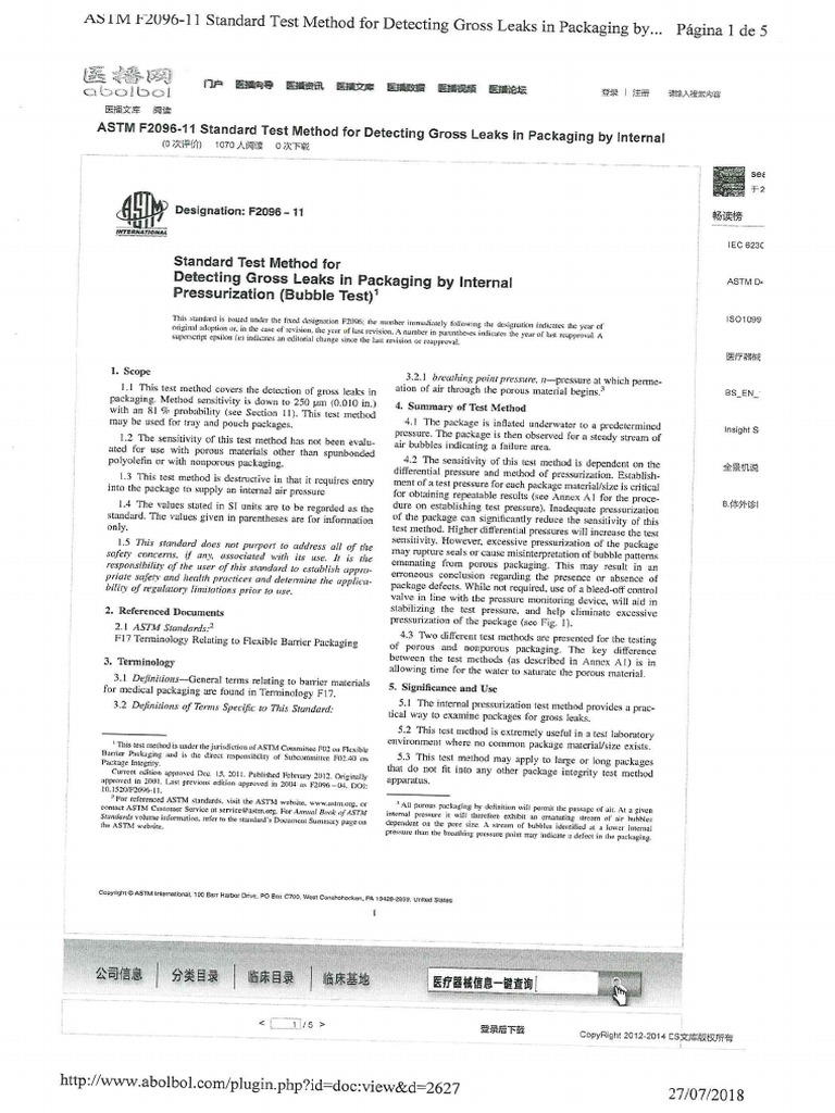 Astm-F2096 Compress | PDF