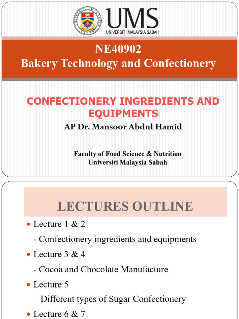 FINAL Lecture 1 - Confectionery | PDF | Confectionery | Chocolate