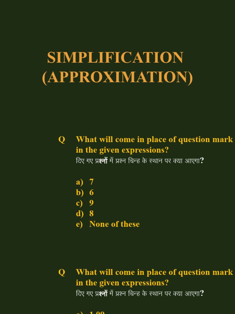 Simplification (Approximation) | PDF
