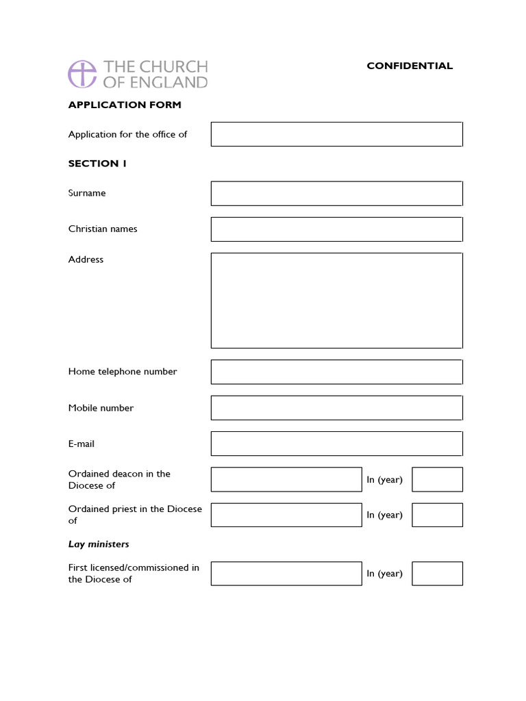 Clergy Office Application Form | PDF | Child Protection | Justice