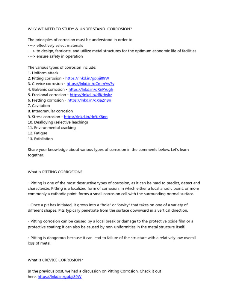 Corrosion Pdf Corrosion Wear