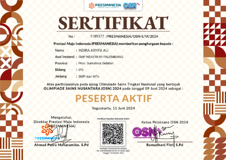 Cert - Ips - Osn 2024 | PDF