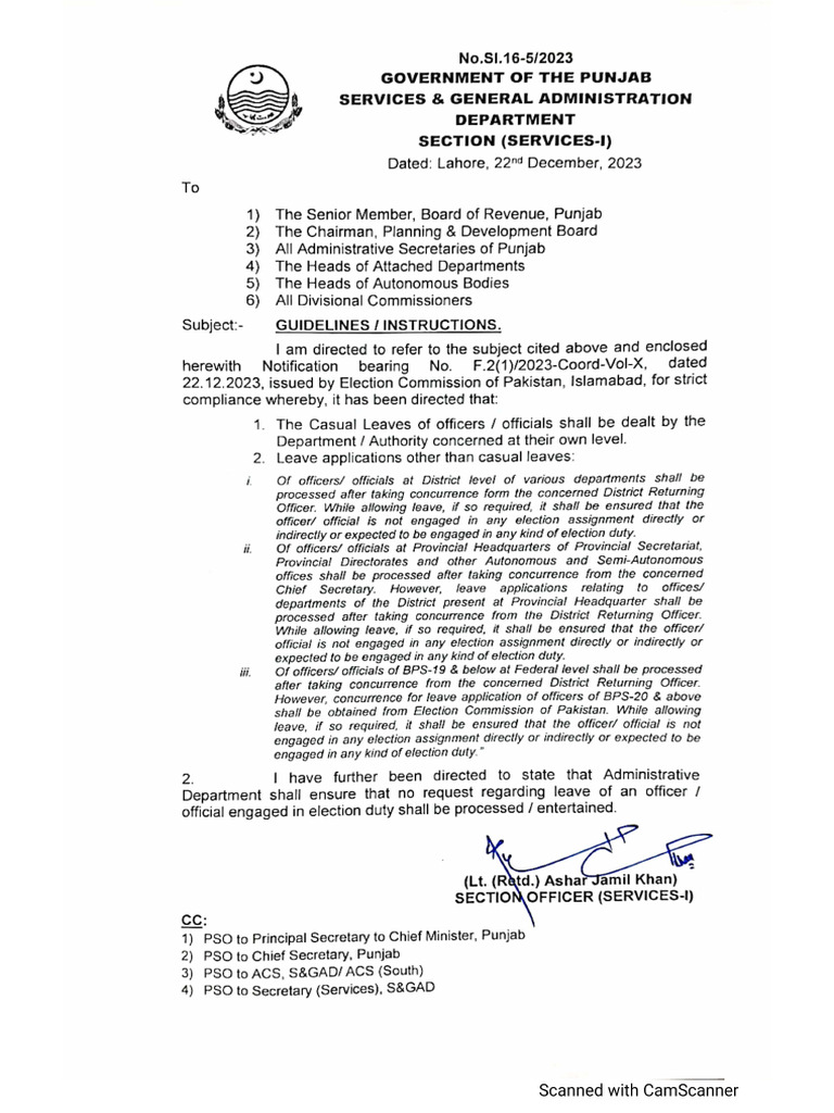 ECP Guidelines W.R.T Leave | PDF