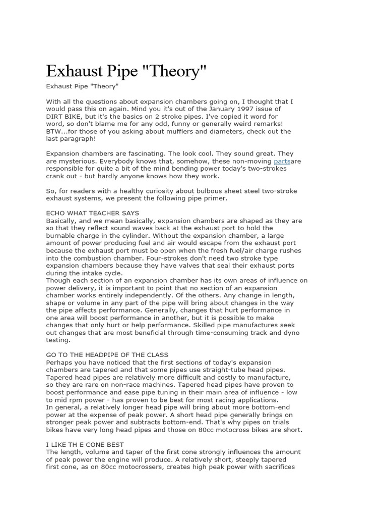 Exhaust Pipe | PDF | Rotating Machines | Internal Combustion Engine