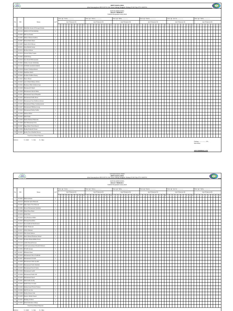 Absen 2024 Fix Bismillah | PDF