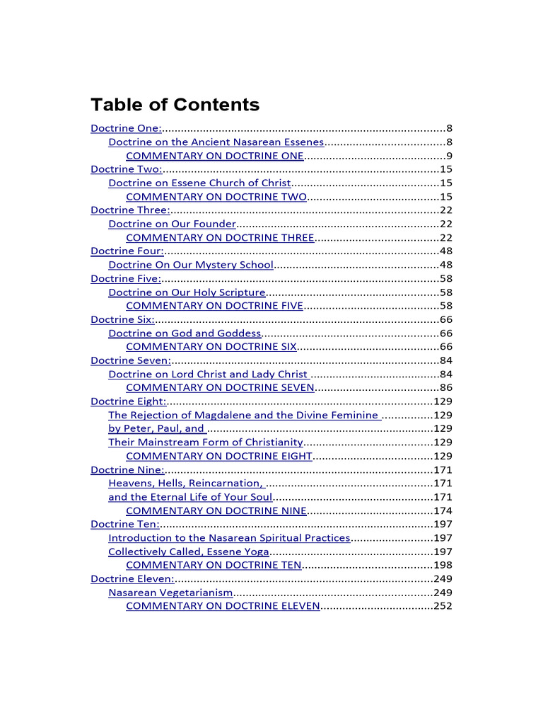 Doctrines For Wordpress Website With Clickable Table of Contents 1 ...