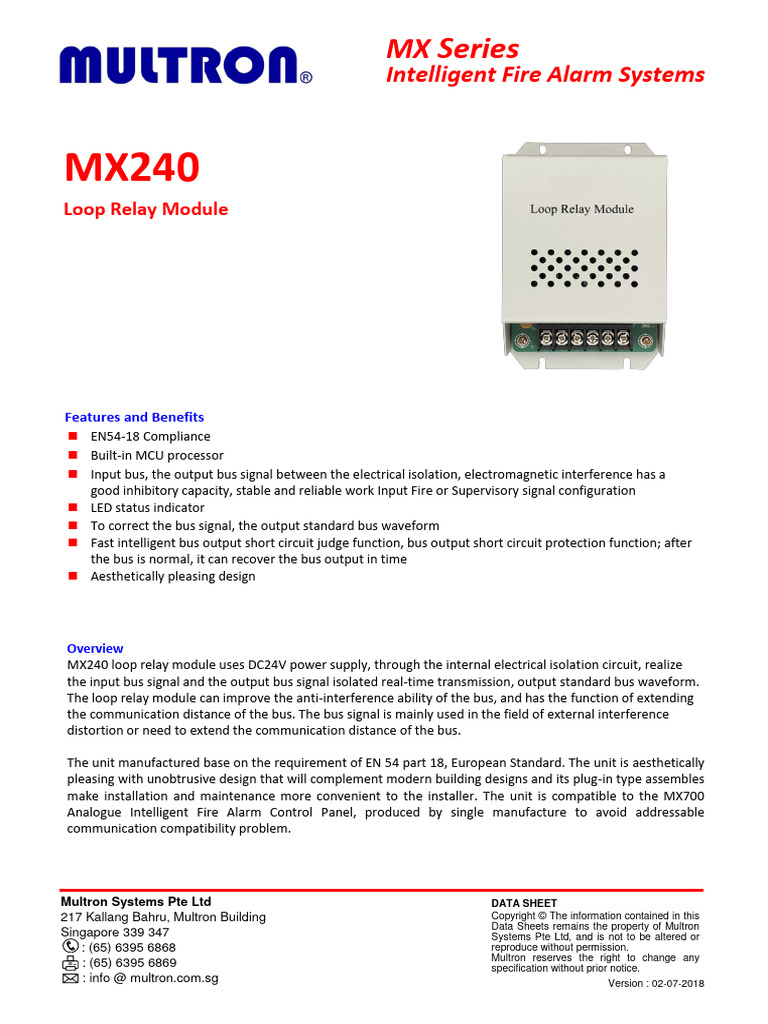Multron-MX240-V1.1-Loop-Relay-Mod | PDF | Relay | Manufactured Goods