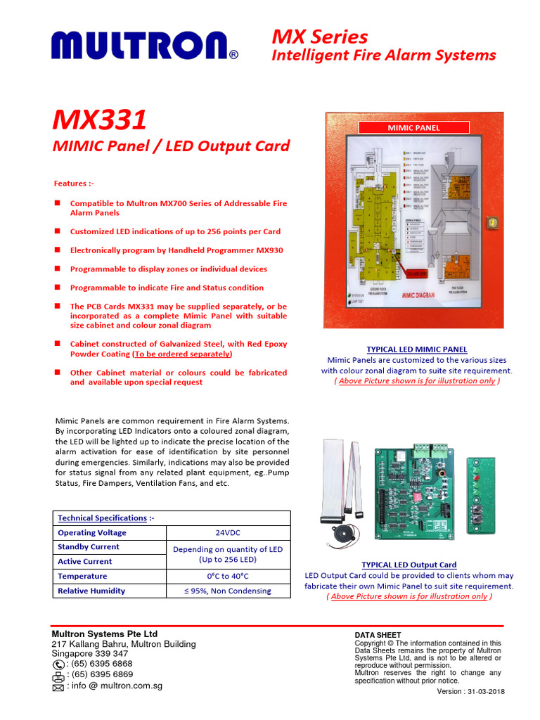 Multron MX331 V1.1 Mimic Panel | PDF | Light Emitting Diode ...
