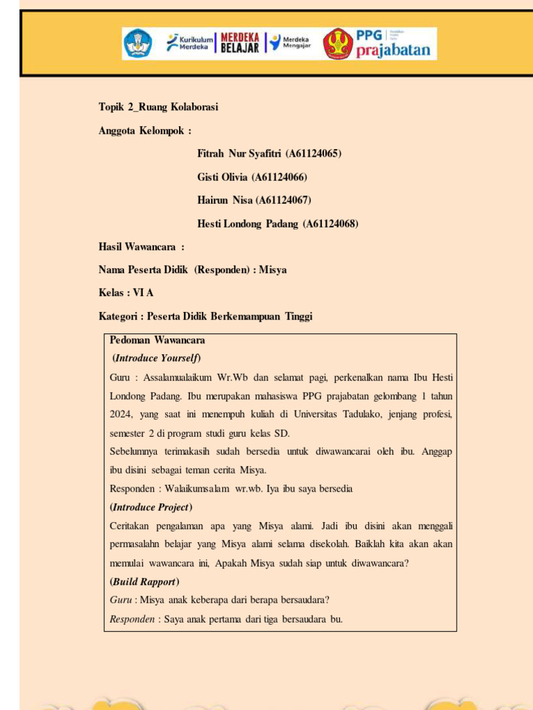 Topik 2 - Ruang Kolaborasi (Kelompok SD INPRES PERUMNAS Kelas VI) - 1 | PDF