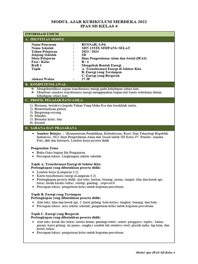 Ma Ipas Bab 4 Klas 4 | PDF