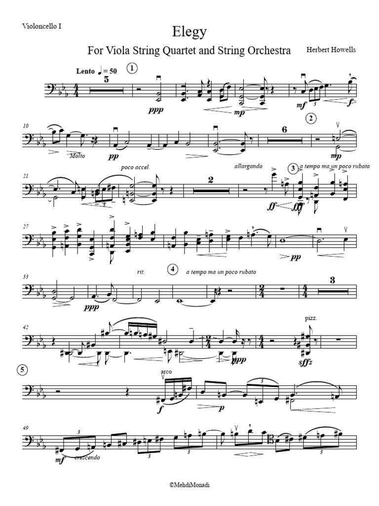 Herbert Howells - Cello | PDF | Tempo | Cello