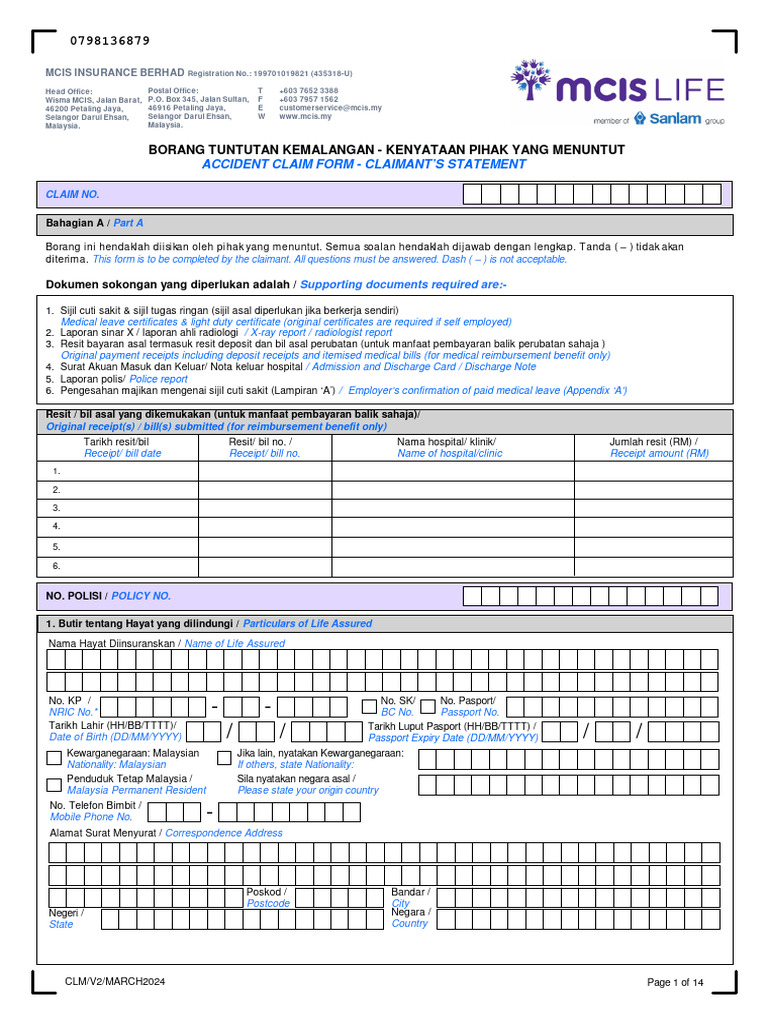 Accident Claim Form Guide | PDF