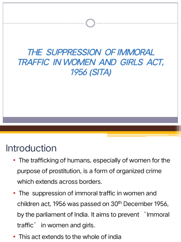 Immoral Traffic Prevention Act Overview | PDF | Human Trafficking ...