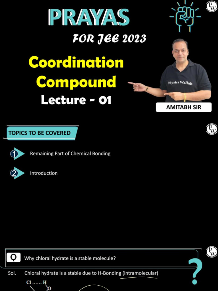 Coordination Compound 01 - Class Notes - Prayas 2023 (Live) | PDF Coordination Compound 01 - Class Notes - Prayas 2023 (Live) | PDF