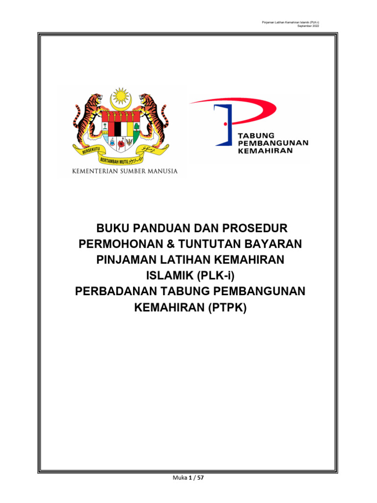 BUKU PANDUAN DAN PROSEDUR PERMOHONAN DAN TUNTUTAN BAYARAN PINJAMAN ...