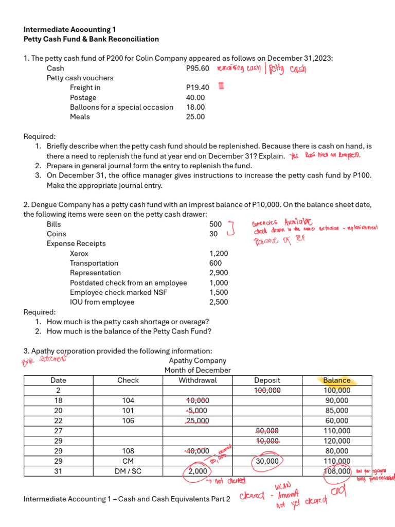 Journal Entries for Petty Cash Management | PDF | Banks | Credit Card