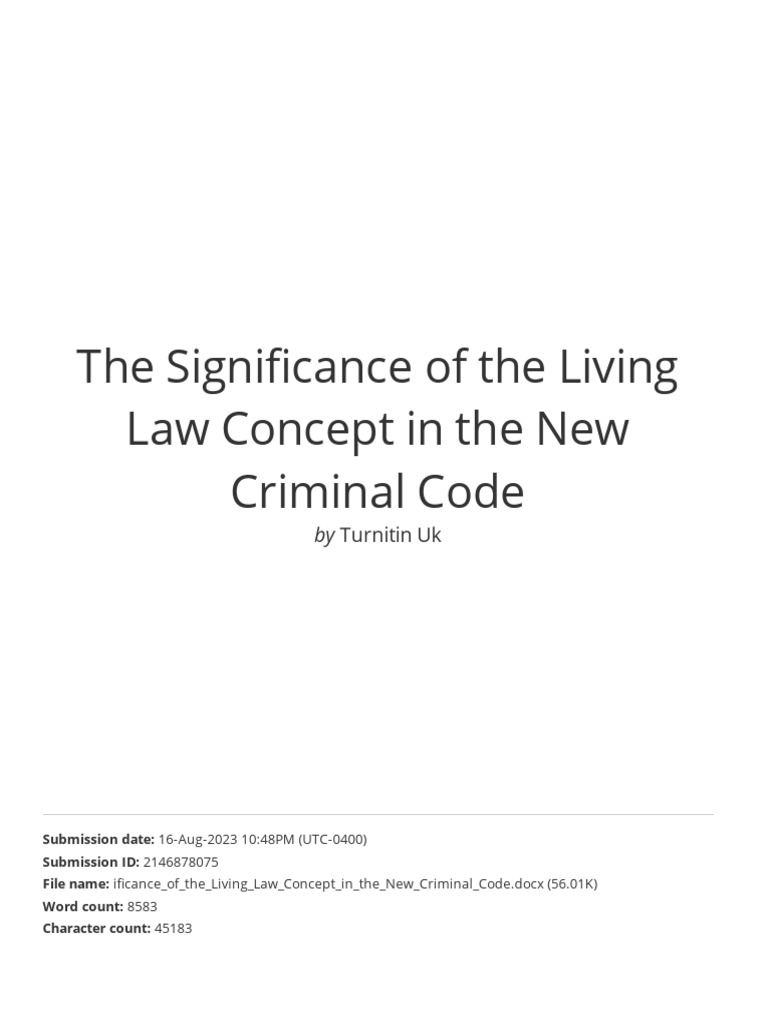 Living Law in New Criminal Code | PDF | Justice | Crime & Violence