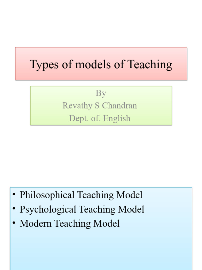 Types of Models of Teaching | PDF | Experience | John Locke