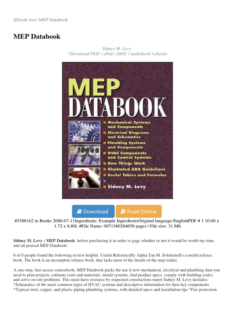 Mep Databook | PDF | Plumbing