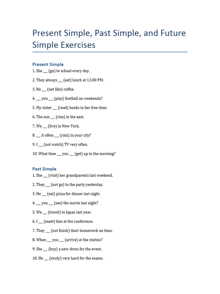 Tense Exercises | PDF | Language Arts & Discipline