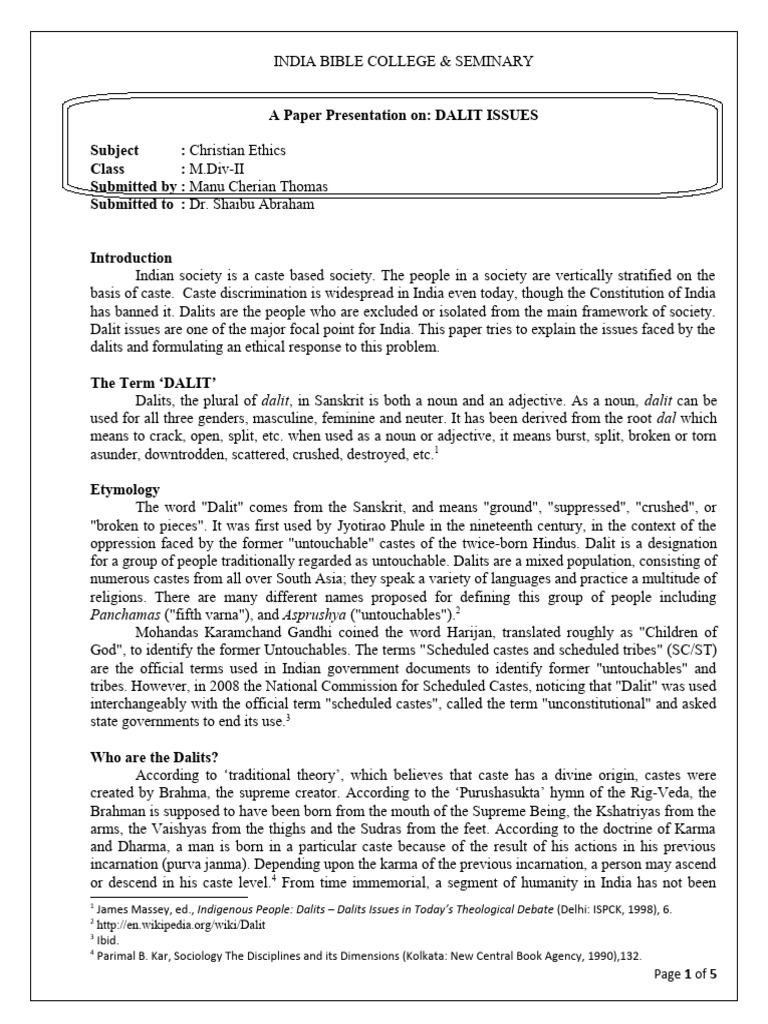 Dalit Issues | PDF | Dalit | Caste