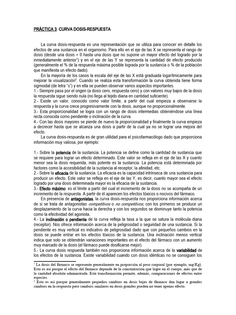 pr3 Curvadosisrespuesta | PDF | Receptor Antagonista | Toxicidad