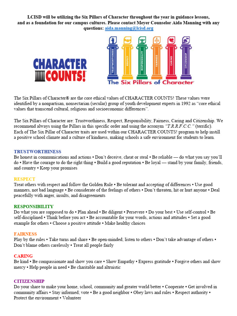 The Six Pillars of Character | PDF | Lifestyle