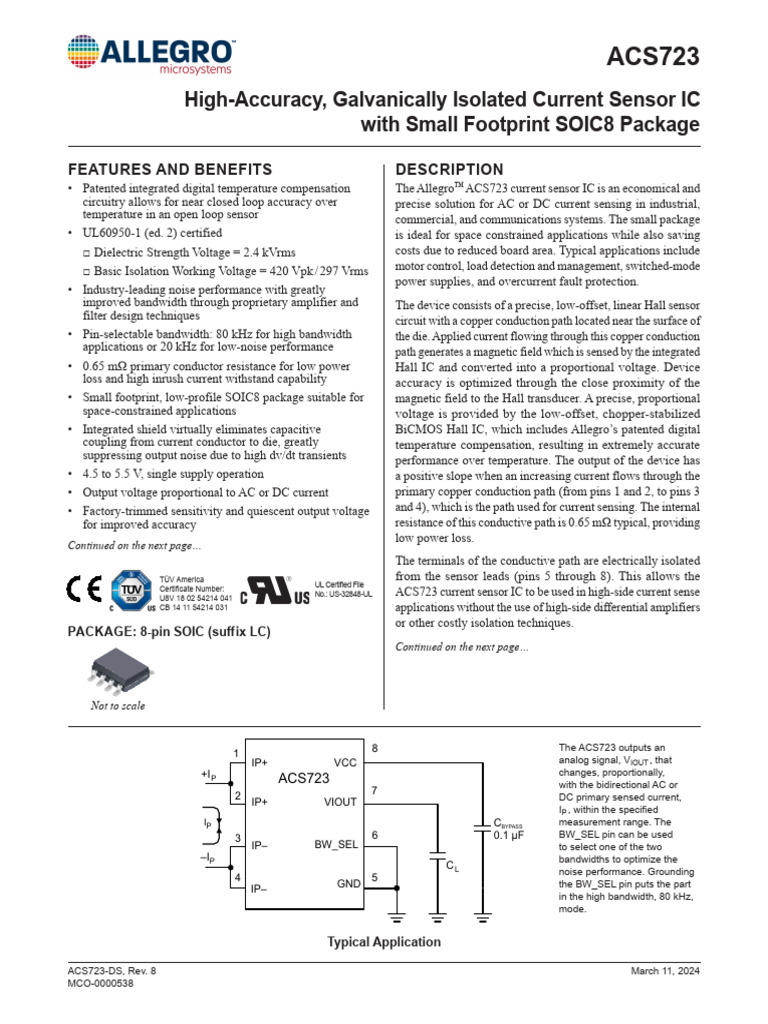 ACS723 Datasheet | PDF | Electronic Engineering | Computer Engineering