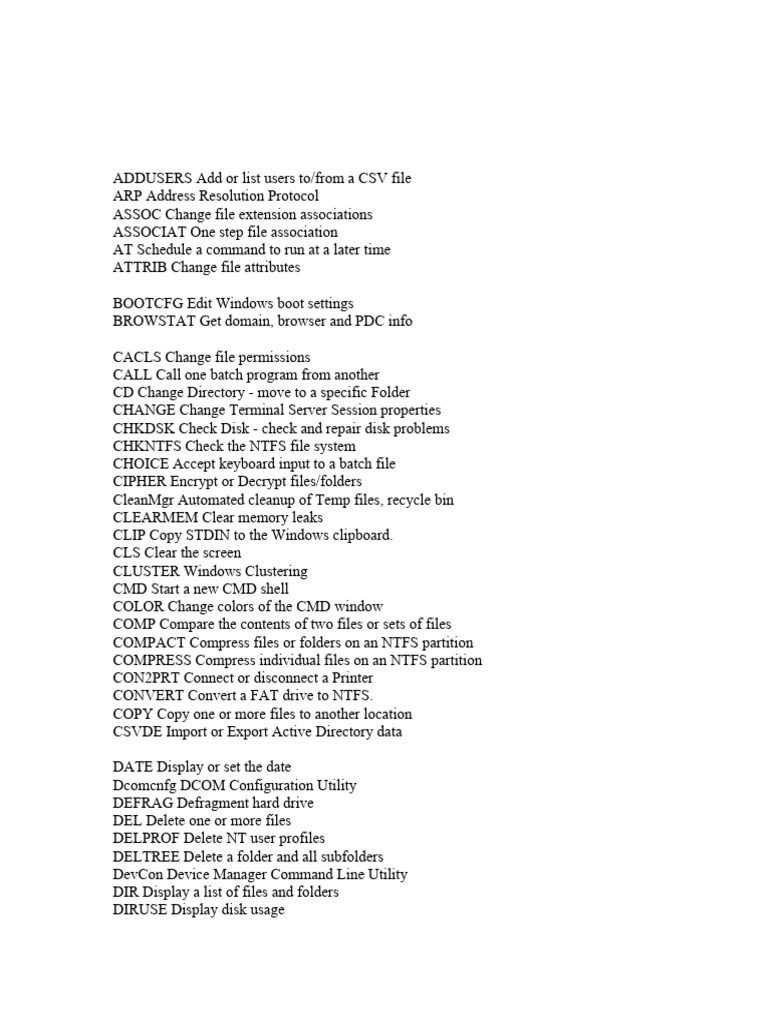 Basic MSdOS CMD HCAK | PDF | Computer File | Windows Registry
