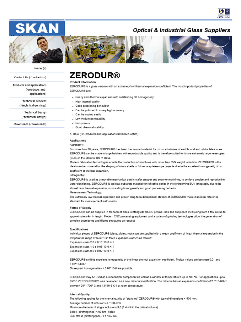 ZERODUR Glass Ceramic | PDF | Glasses | Materials