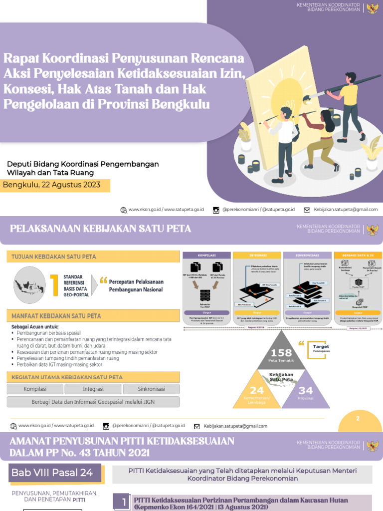 01 Kemenko Perekonomian - Rakor PITTI Perizinan Dan HAT (Kepmenko No 9 - 2023) BENGKULU ...