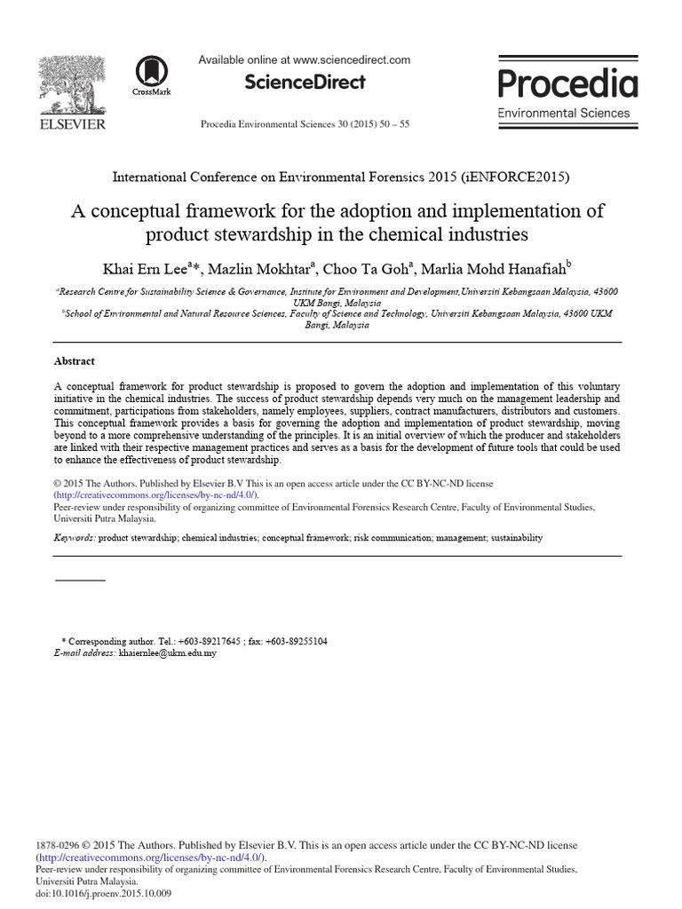A Conceptual Framework For The Adoption and Implementat - 2015 - Procedia Enviro | PDF ...
