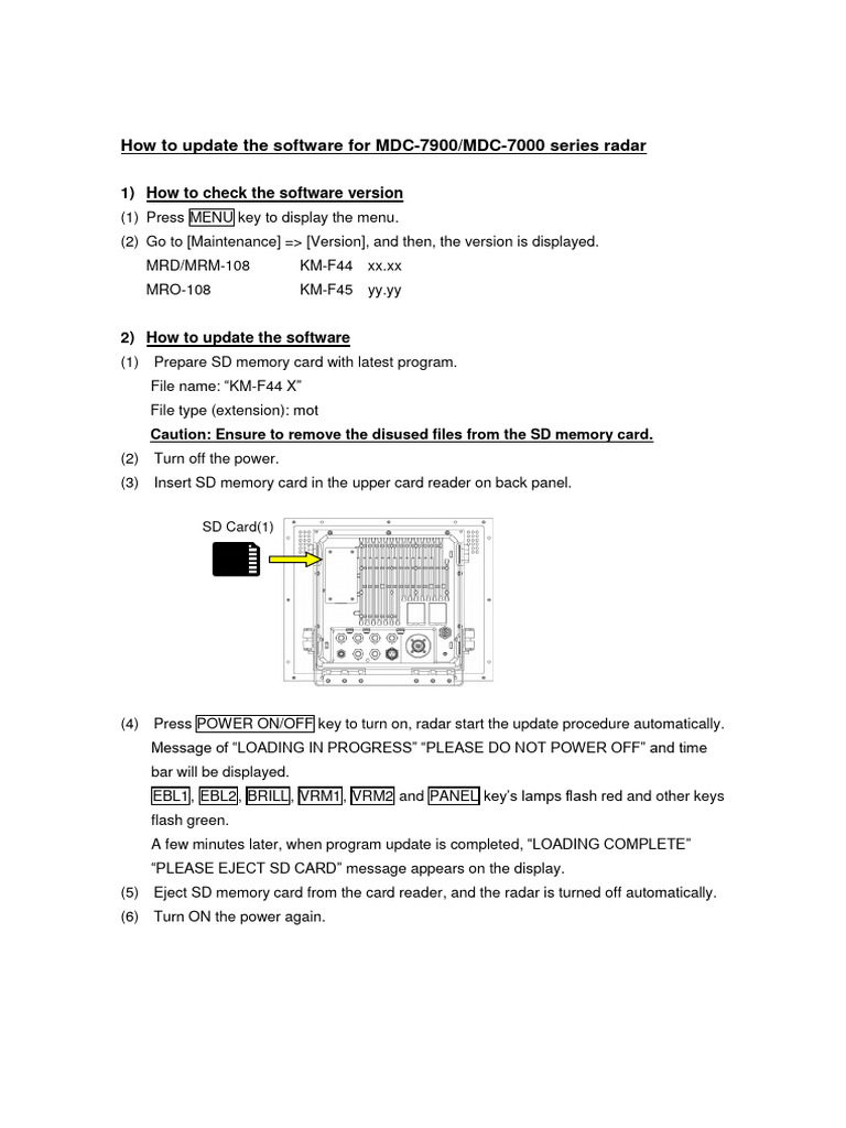 MDC-7900 - 7000 - How To Update The System Program | PDF
