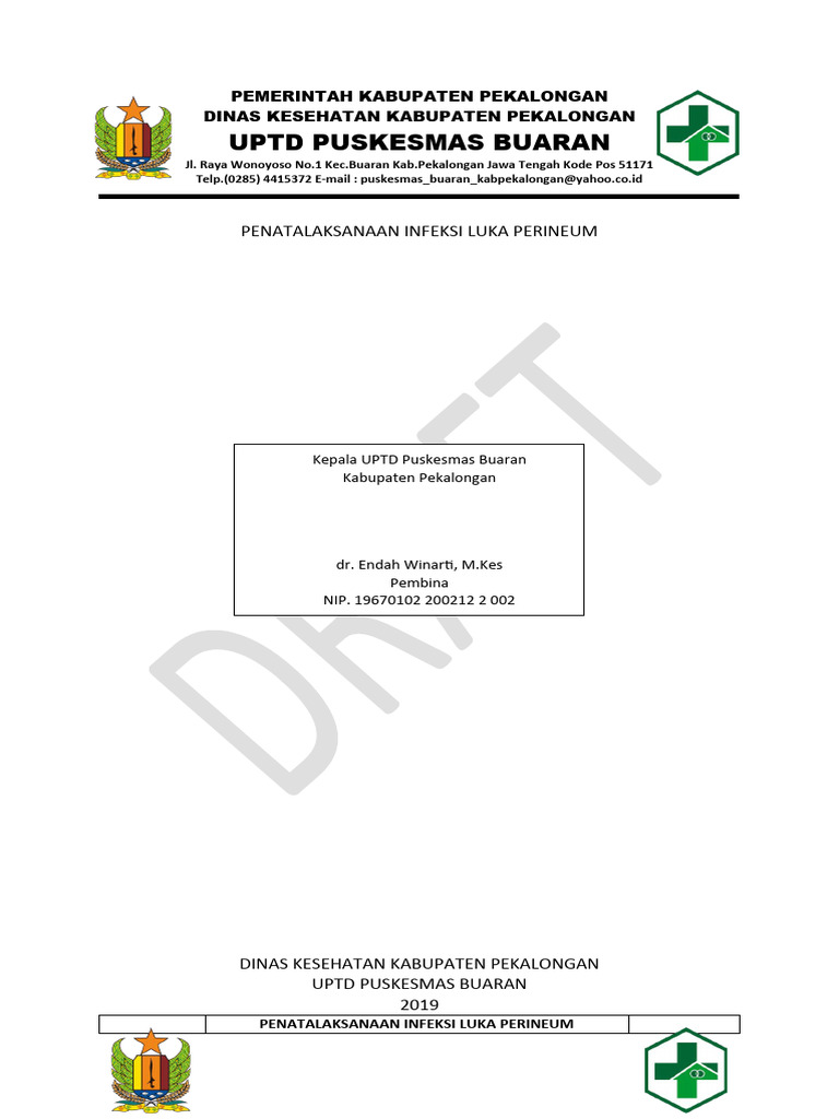 Sop Penatalaksanaan Infeksi Luka Perineum 2020 | PDF | Pengembangan ...