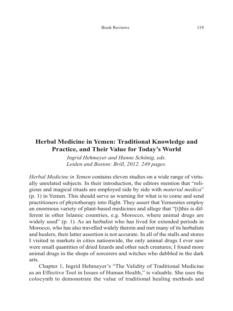 Ojsadmin, AJISS 30-3 Book Reviews 9 Herbal Medicine in Yemen | PDF | Coffee | Medicine