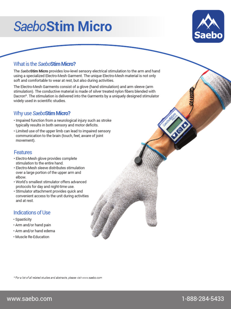 SaeboStim Micro Brochure | PDF | Wellness | Computers