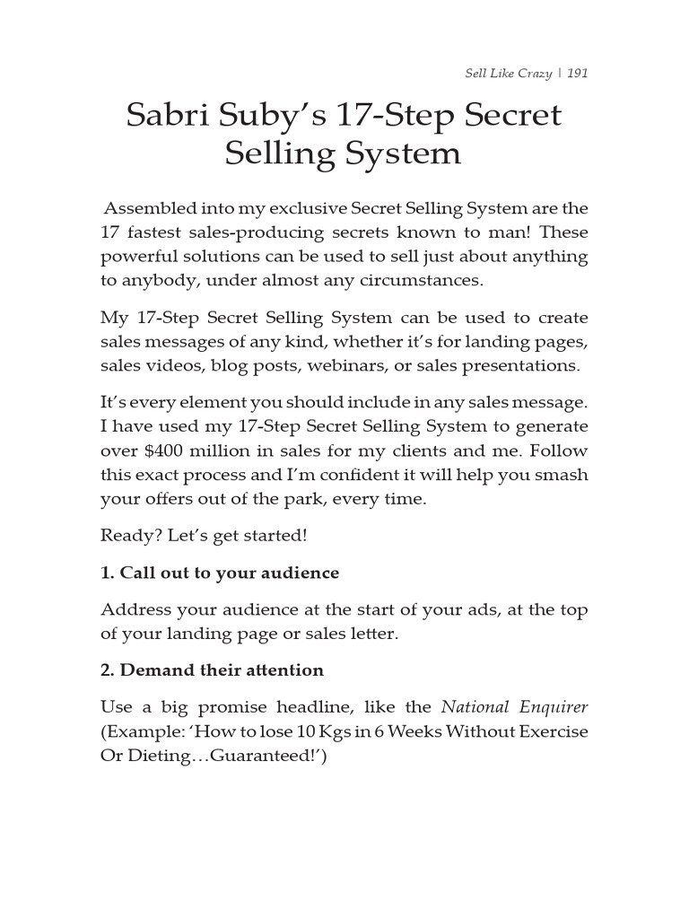 Sabri Suby's 17-Step Secret | PDF | Prices